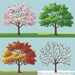 Tree in Four Seasons Stitch Pattern - Downloadable Digital Printed PDF ...