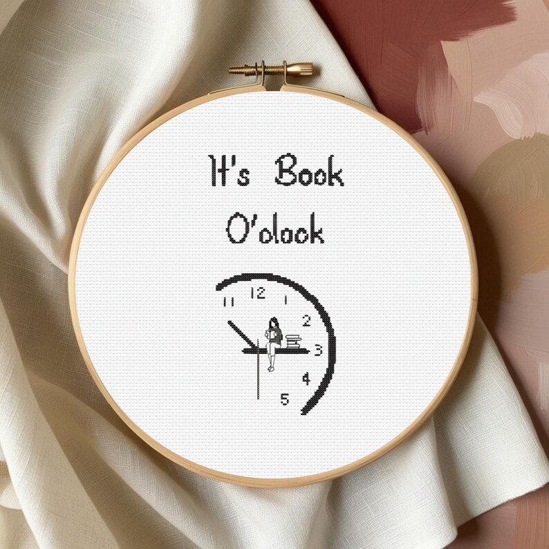 It's Book O'clock Cross Stitch Pattern for Book Lover. Downloadable ...