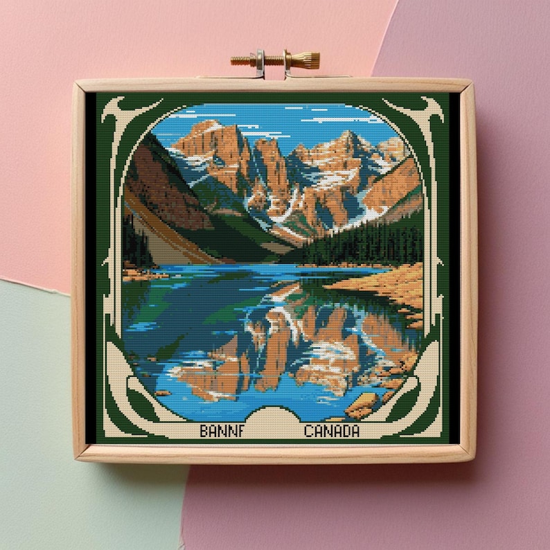 Banff National Park Cross Stitch Pattern: Travel Embroidery (PDF) - Etsy