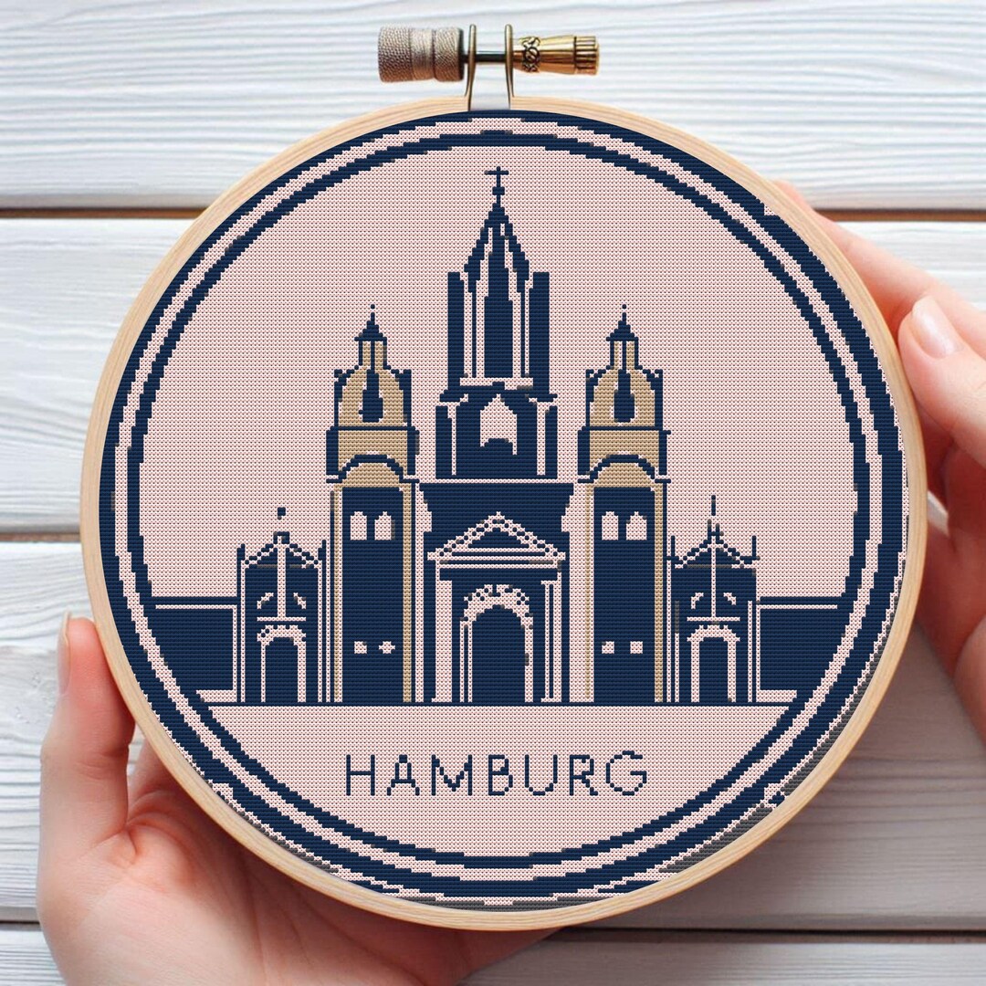 Hamburg Cross Stitch Pattern - Downloadable Digital Printed PDF Design ...