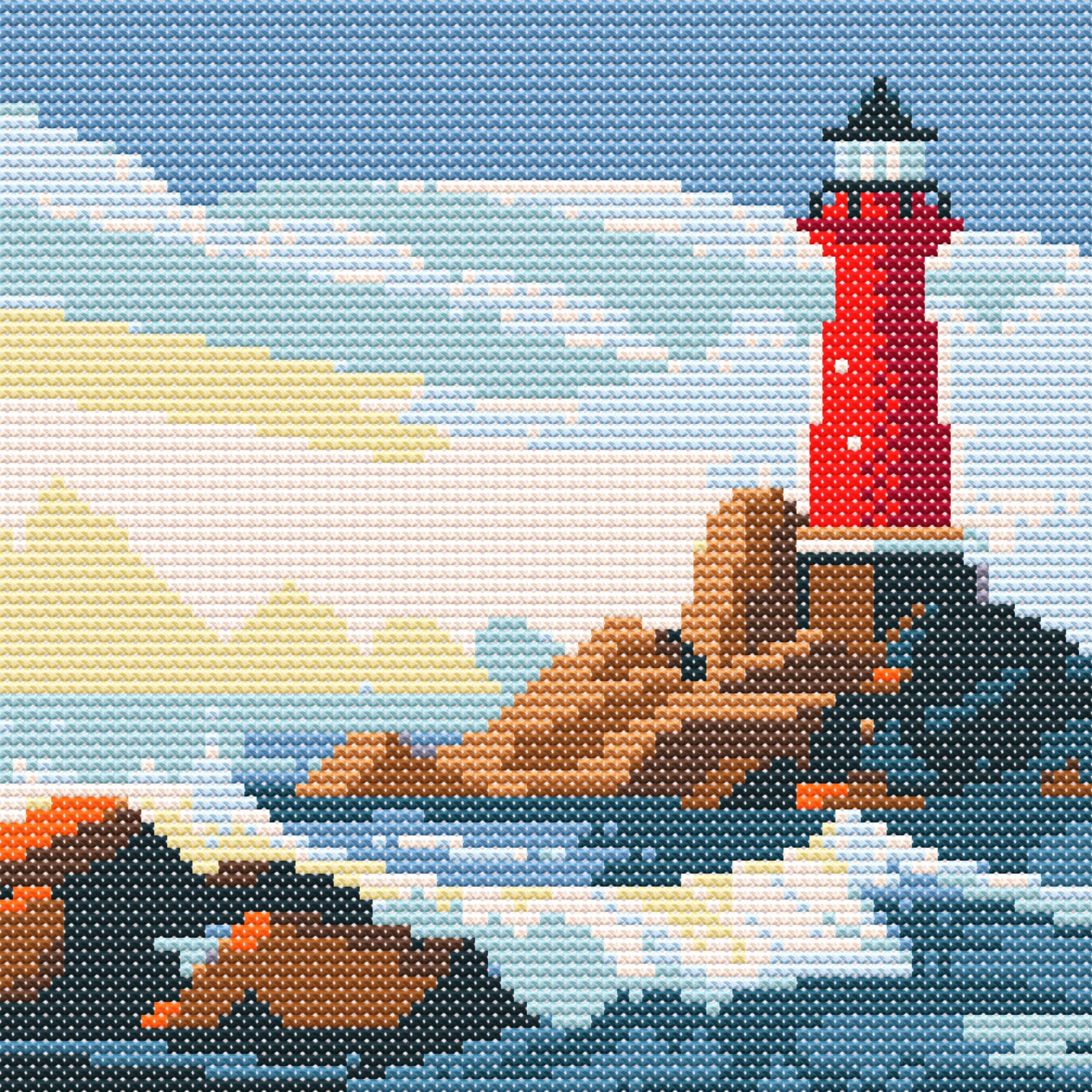 Lighthouse Cross Stitch Pattern - Downloadable Digital Printed PDF ...