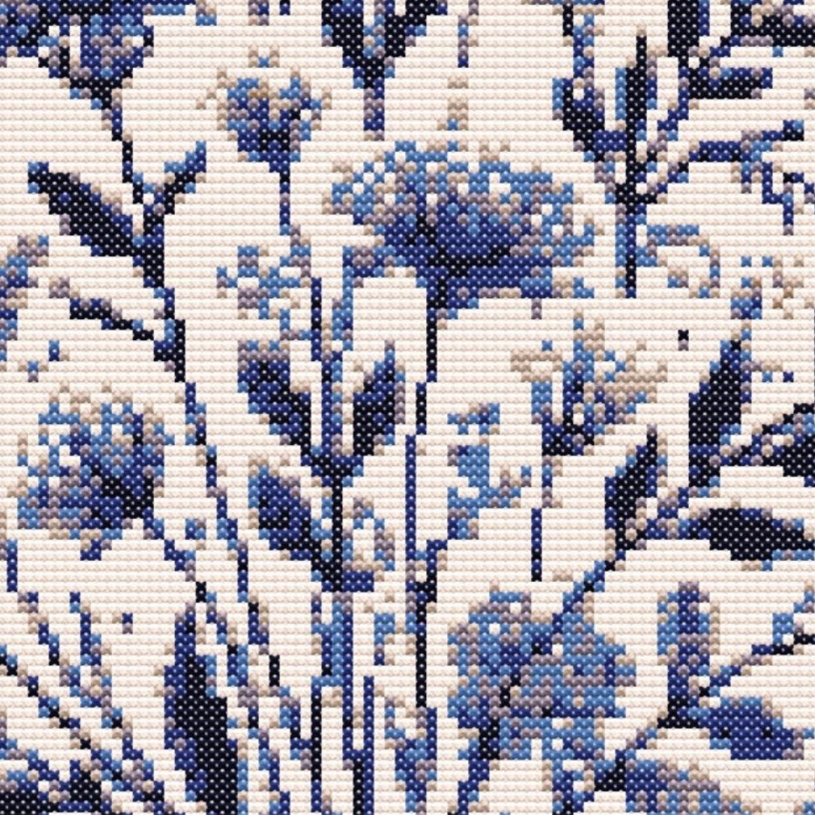 Simple Flowers Cross Stitch Pattern. Downloadable Digital Printed PDF ...