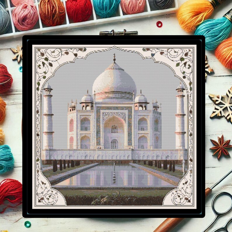 Taj Mahal Cross Stitch Pattern: India Travel Embroidery (PDF Design) - Etsy