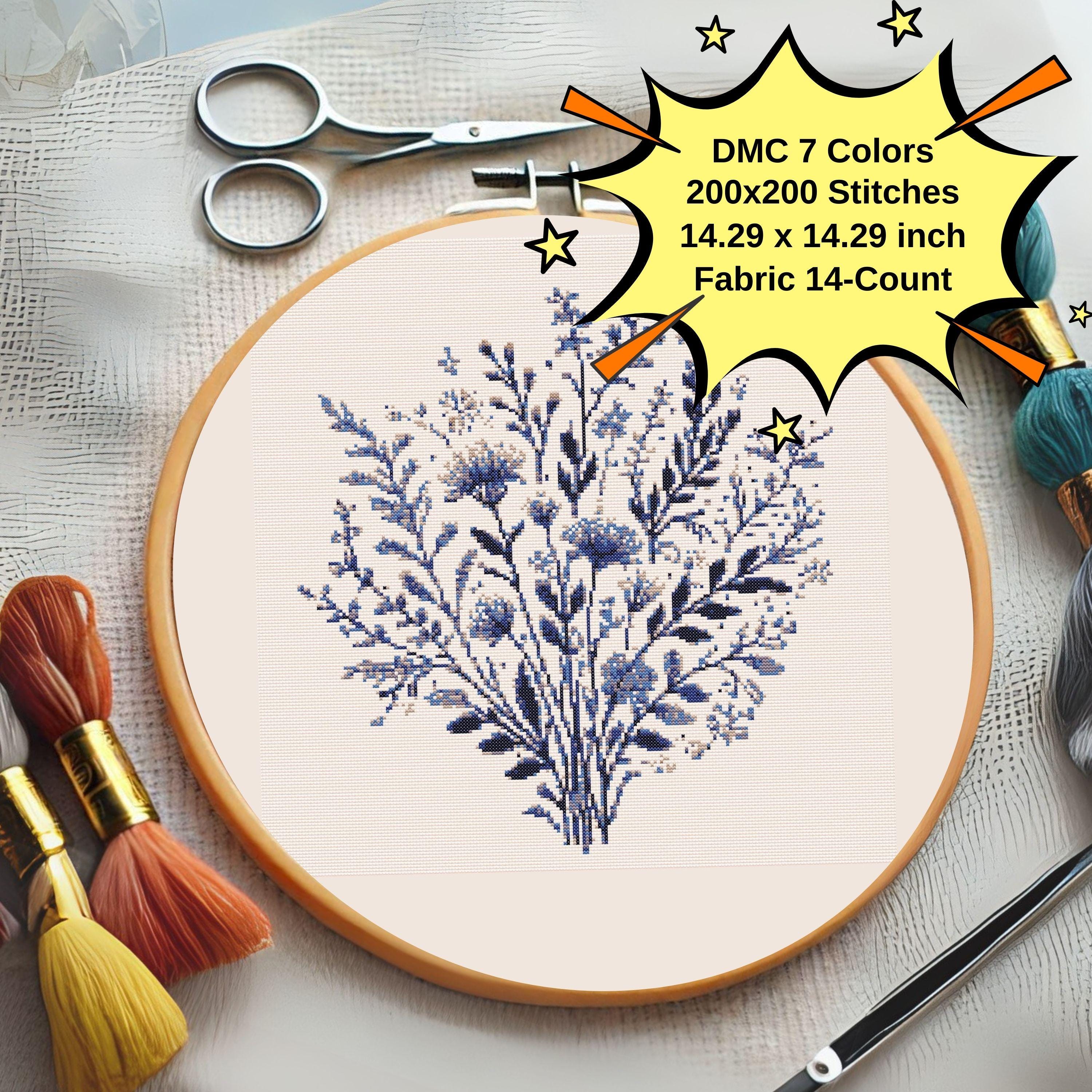Simple Flowers Cross Stitch Pattern. Downloadable Digital Printed PDF Design. - Etsy
