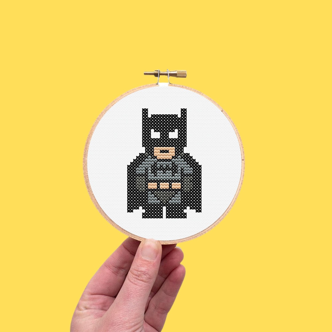 Super Hero (mini) Cross Stitch Pattern - 5 Color Minimalist Superhero ...