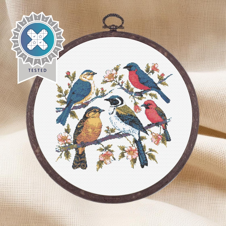 Birds Cross Stitch Pattern - Downloadable Digital Printed PDF Design - Etsy