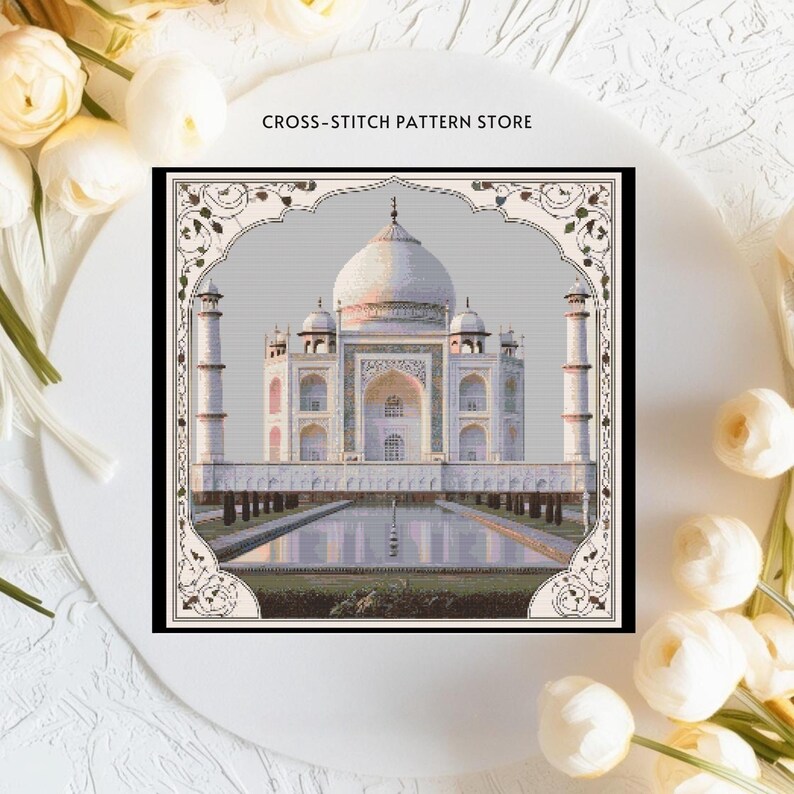 Taj Mahal Cross Stitch Pattern: India Travel Embroidery (PDF Design) - Etsy