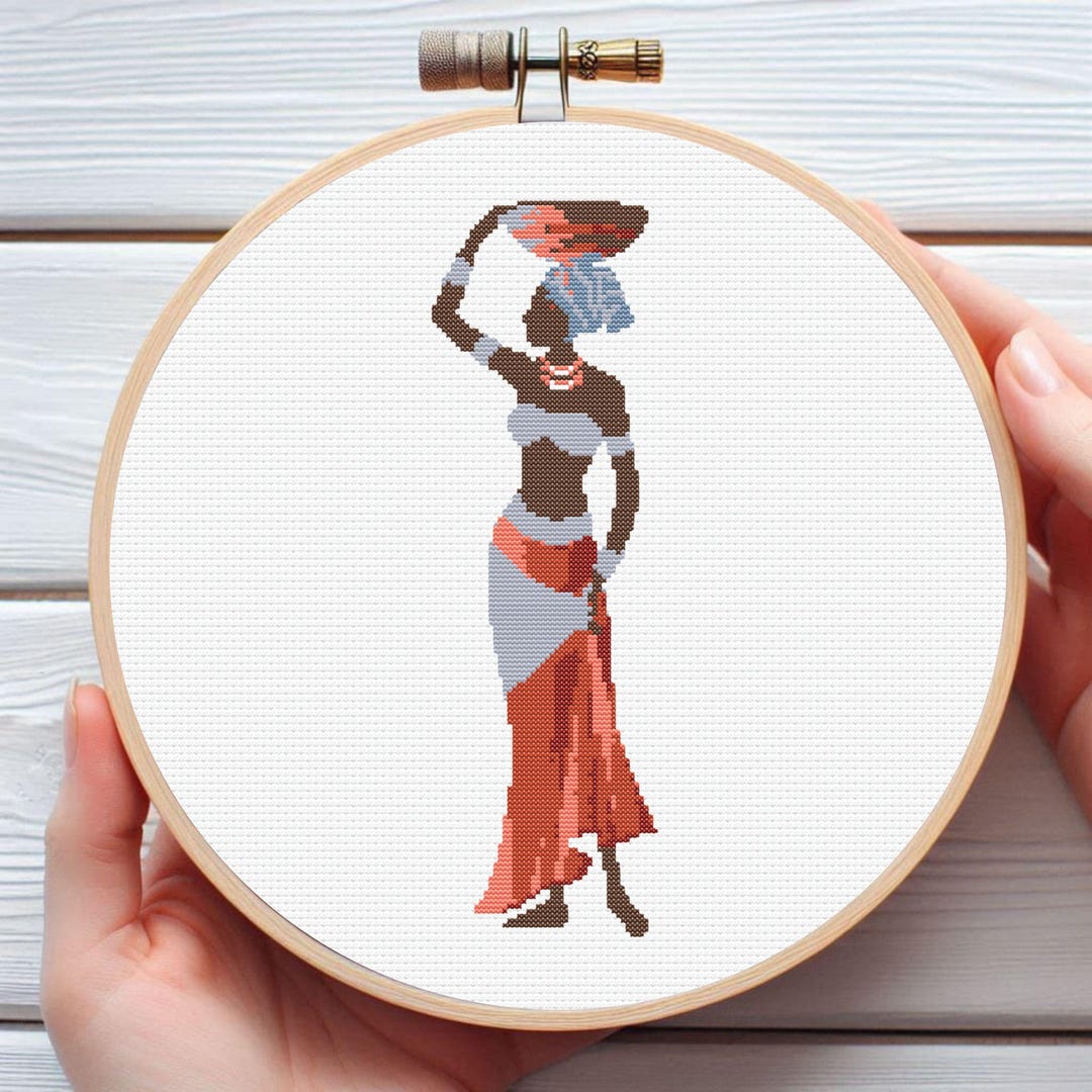 African Woman Cross Stitch Pattern the Spirit of Africa - Downloadable ...
