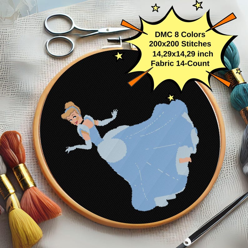 Cinderella 3 Cross Stitch Pattern - Downloadable Printed Digital PDF ...