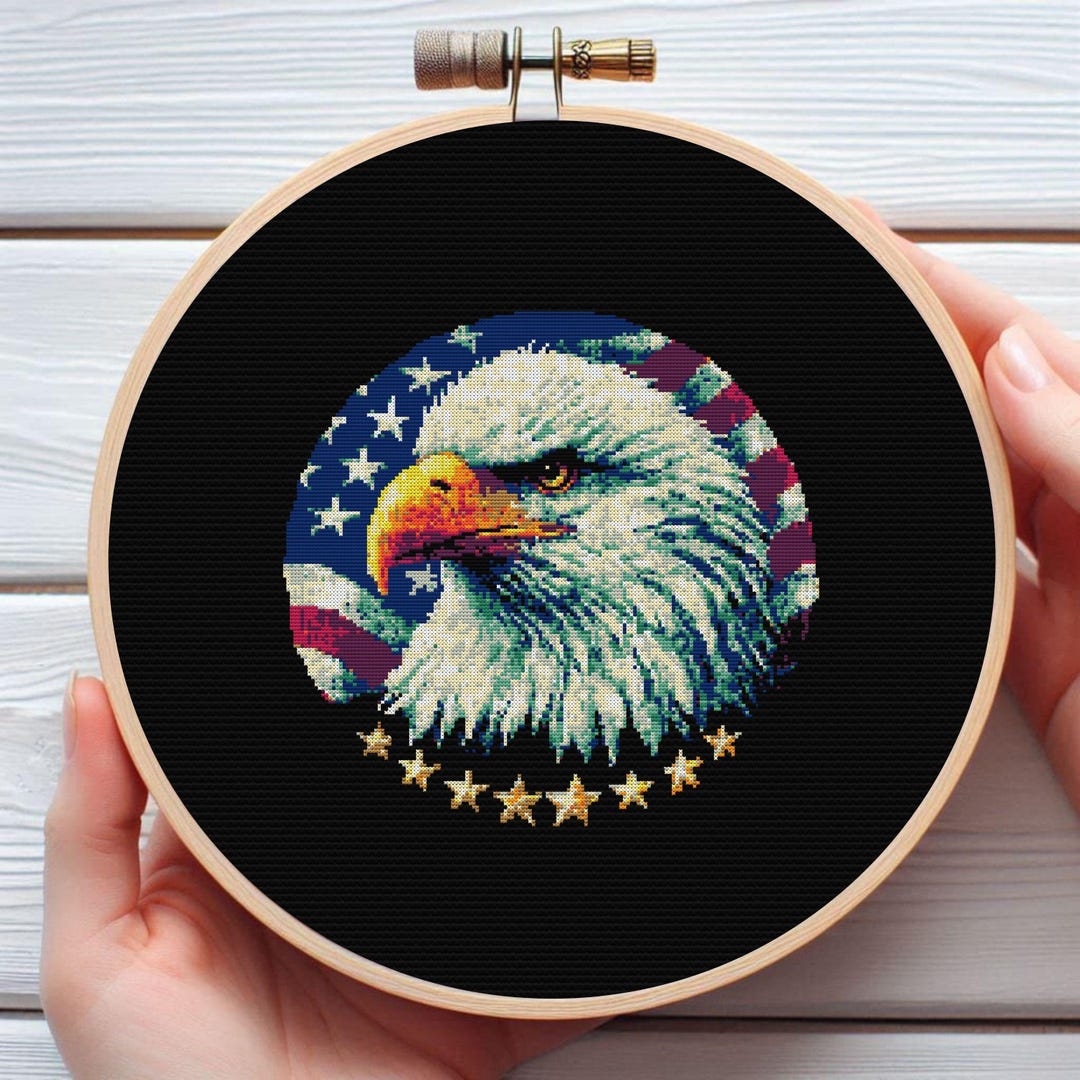 Majestic American Bald Eagle Cross Stitch Pattern - PDF Instant ...