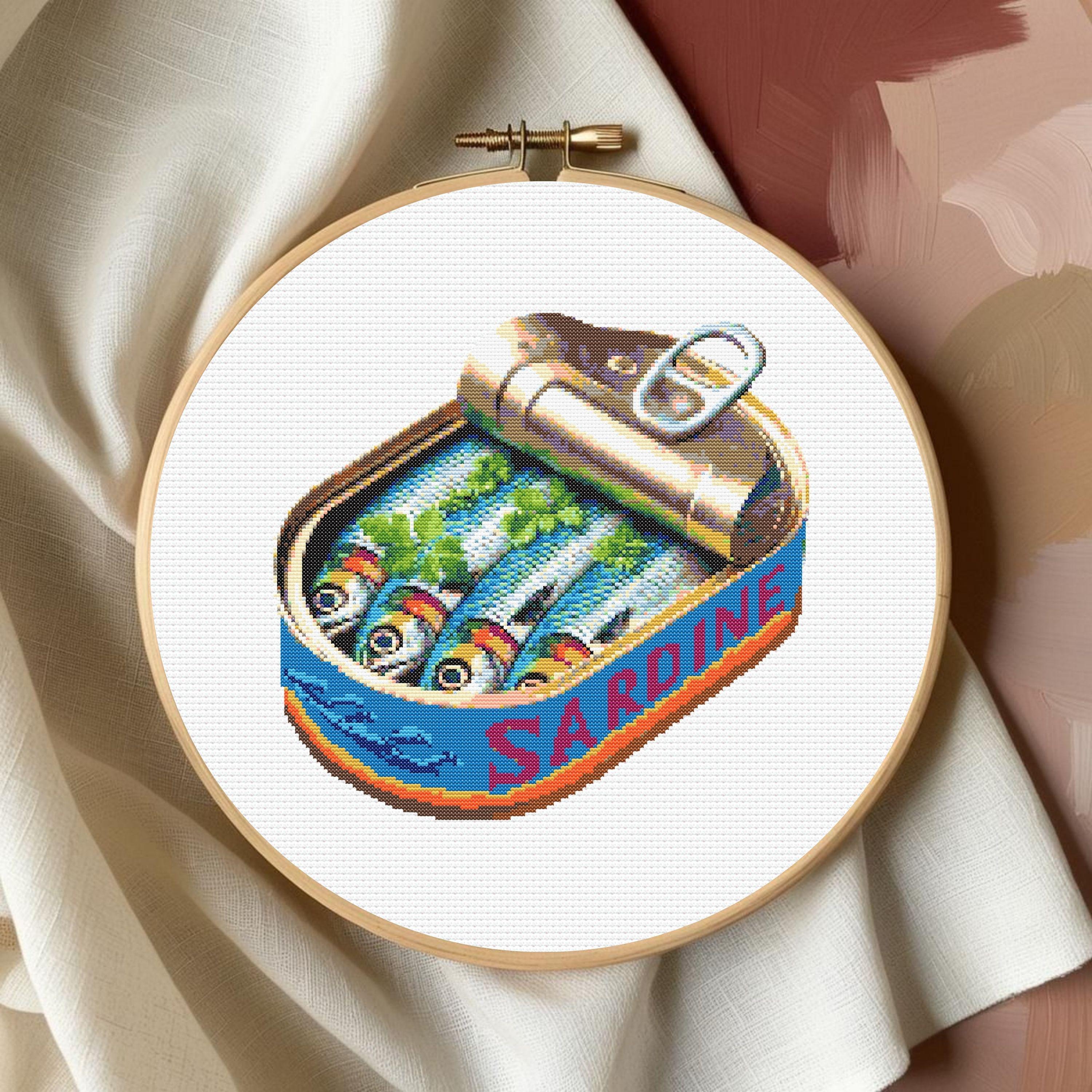 Sardine Canned Cross Stitch Pattern. Sardine Handmade Digital PDF ...
