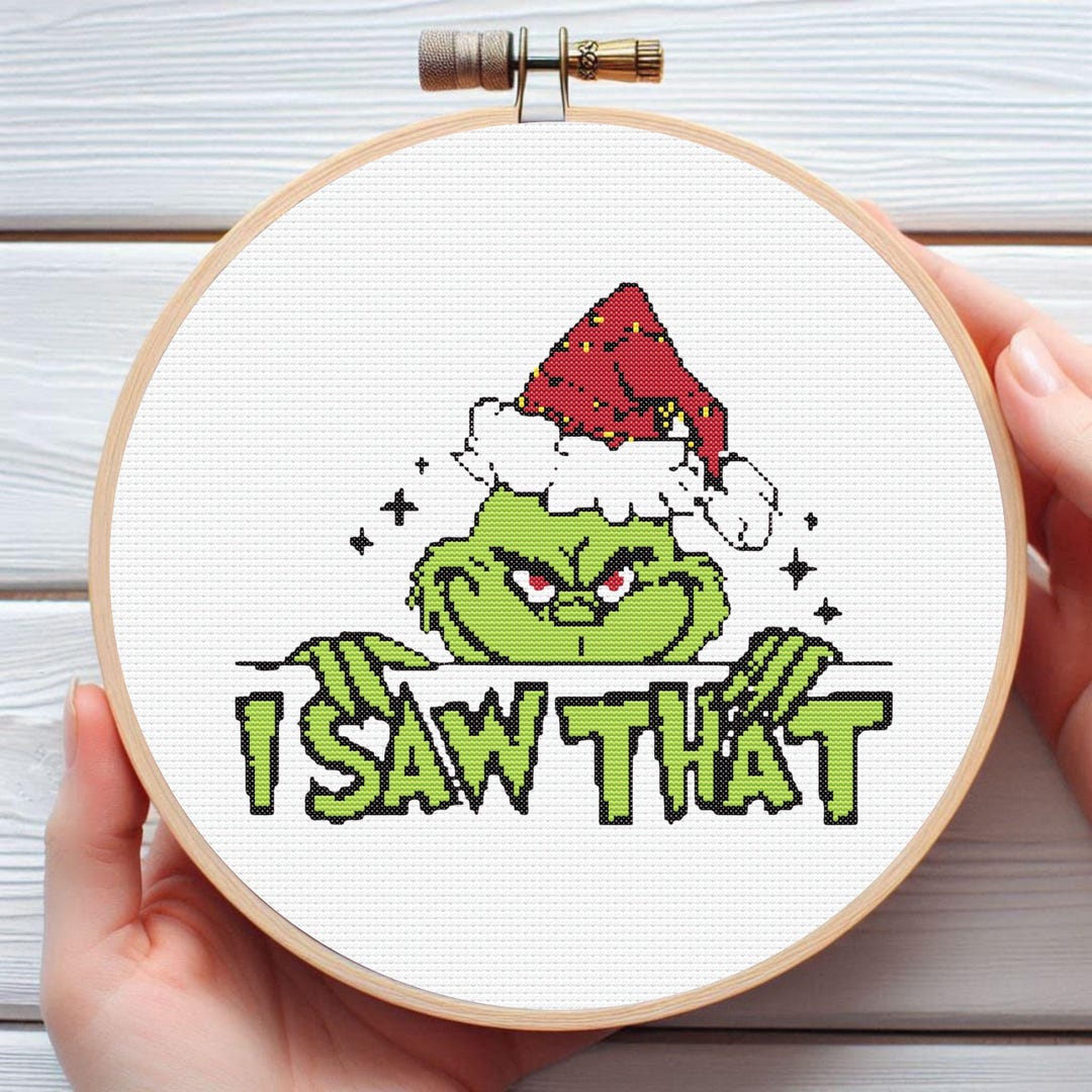Grinch Christmas Cross Stitch Pattern - Holiday Theme (PDF) - Etsy