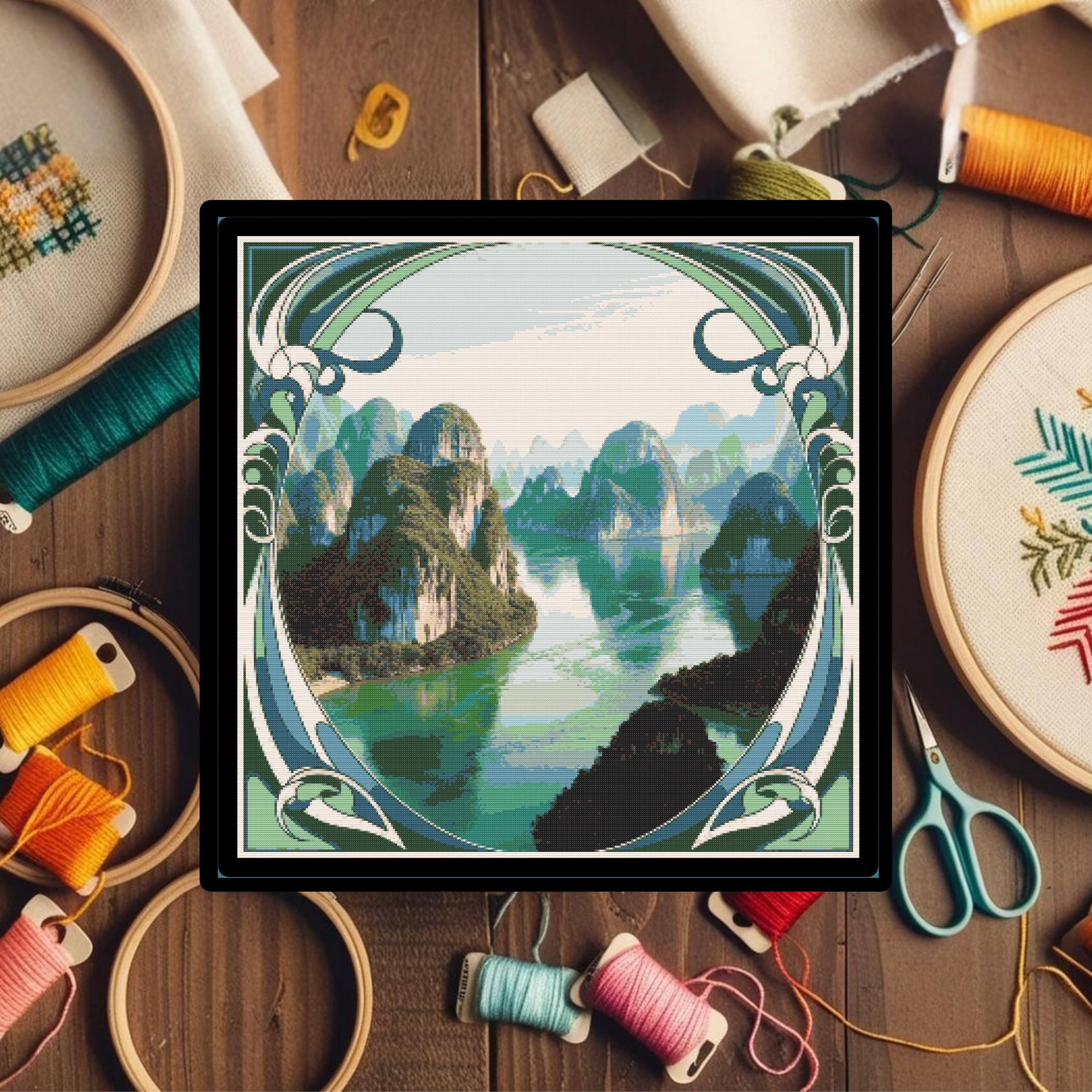 Guilin China Landscape Cross Stitch Pattern (digital PDF) - Etsy