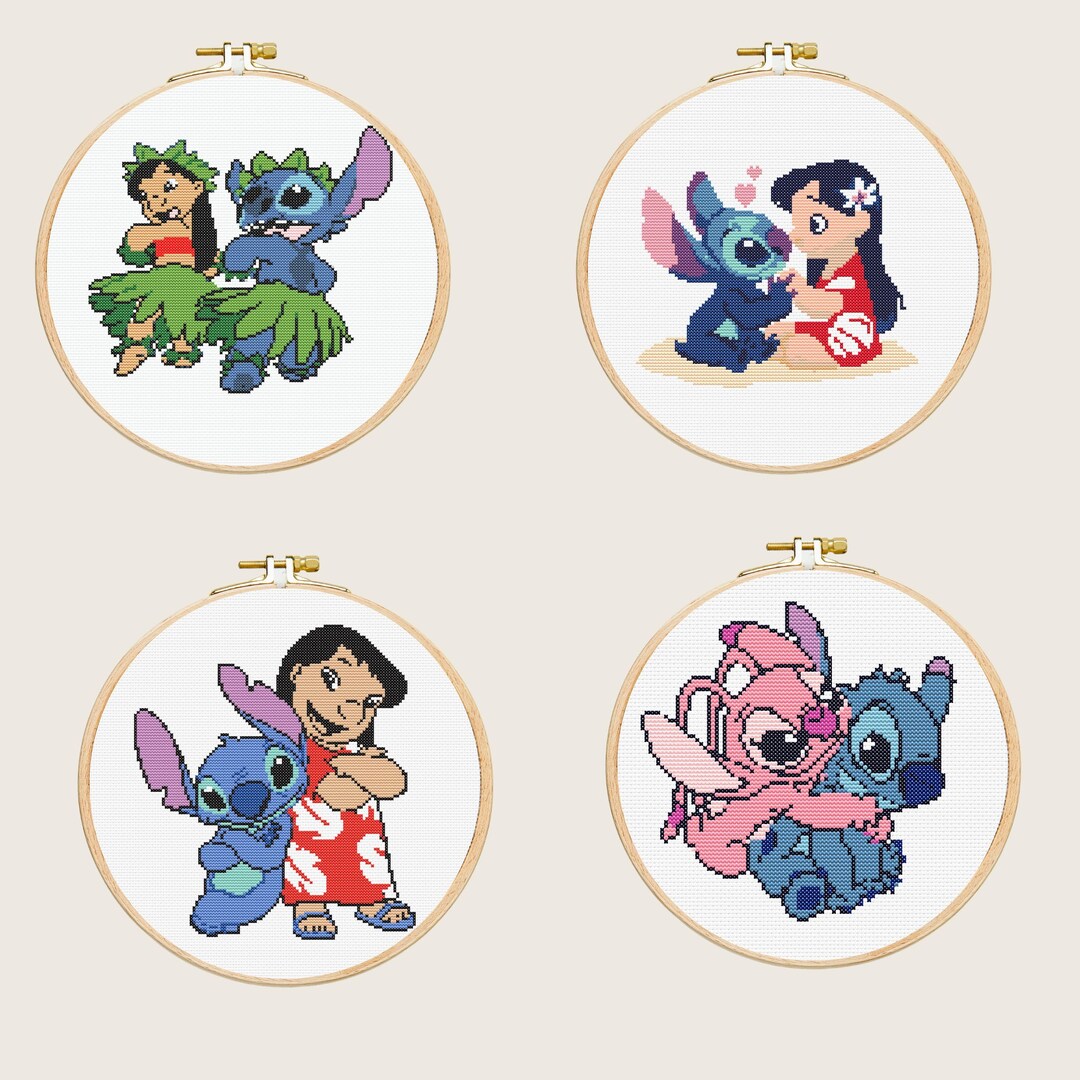 Lilo and Stitch 4 Cross Stitch Pack | Downloadable Digital PDF Patterns ...