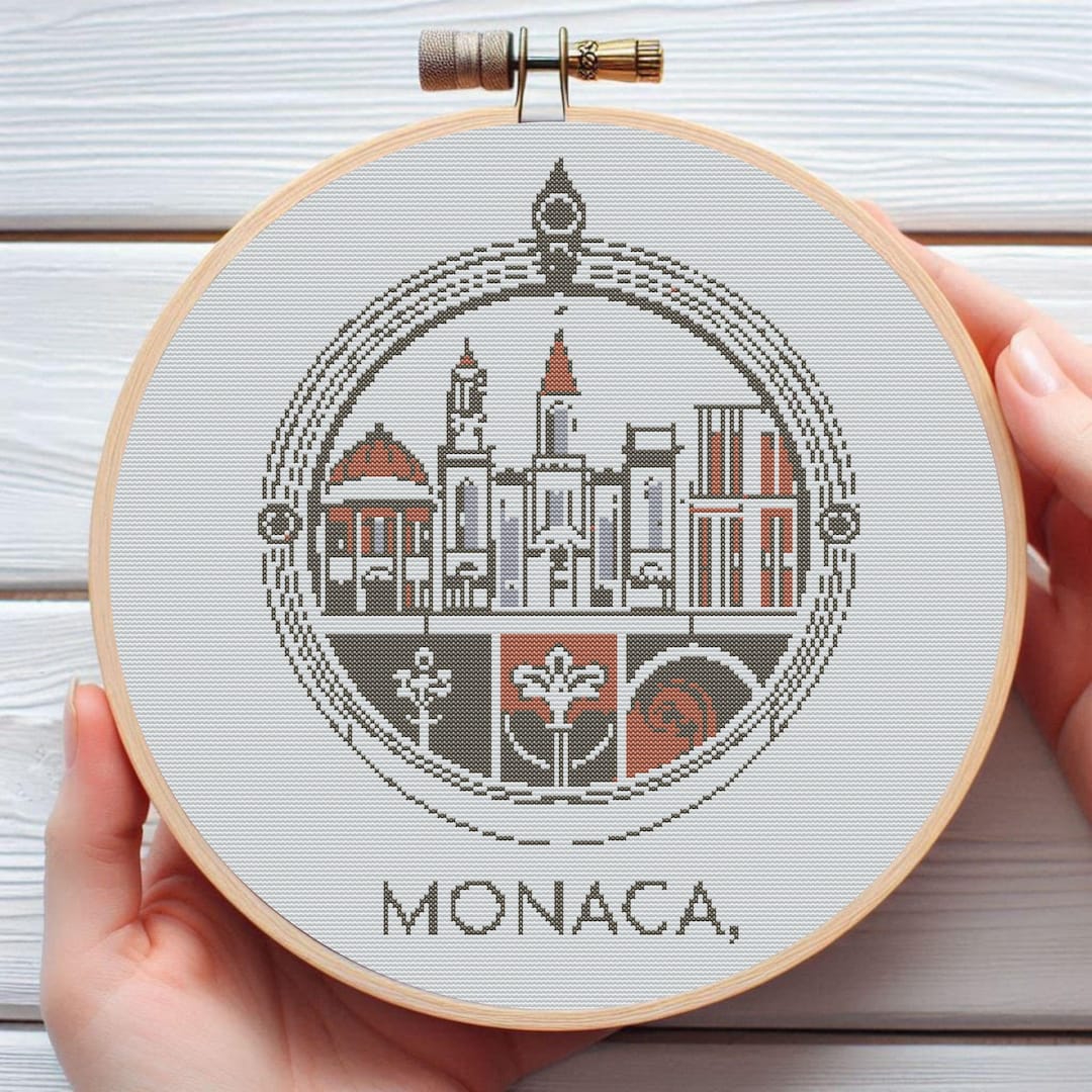 Monaco Cross Stitch Pattern - Downloadable Digital Printed PDF Design ...