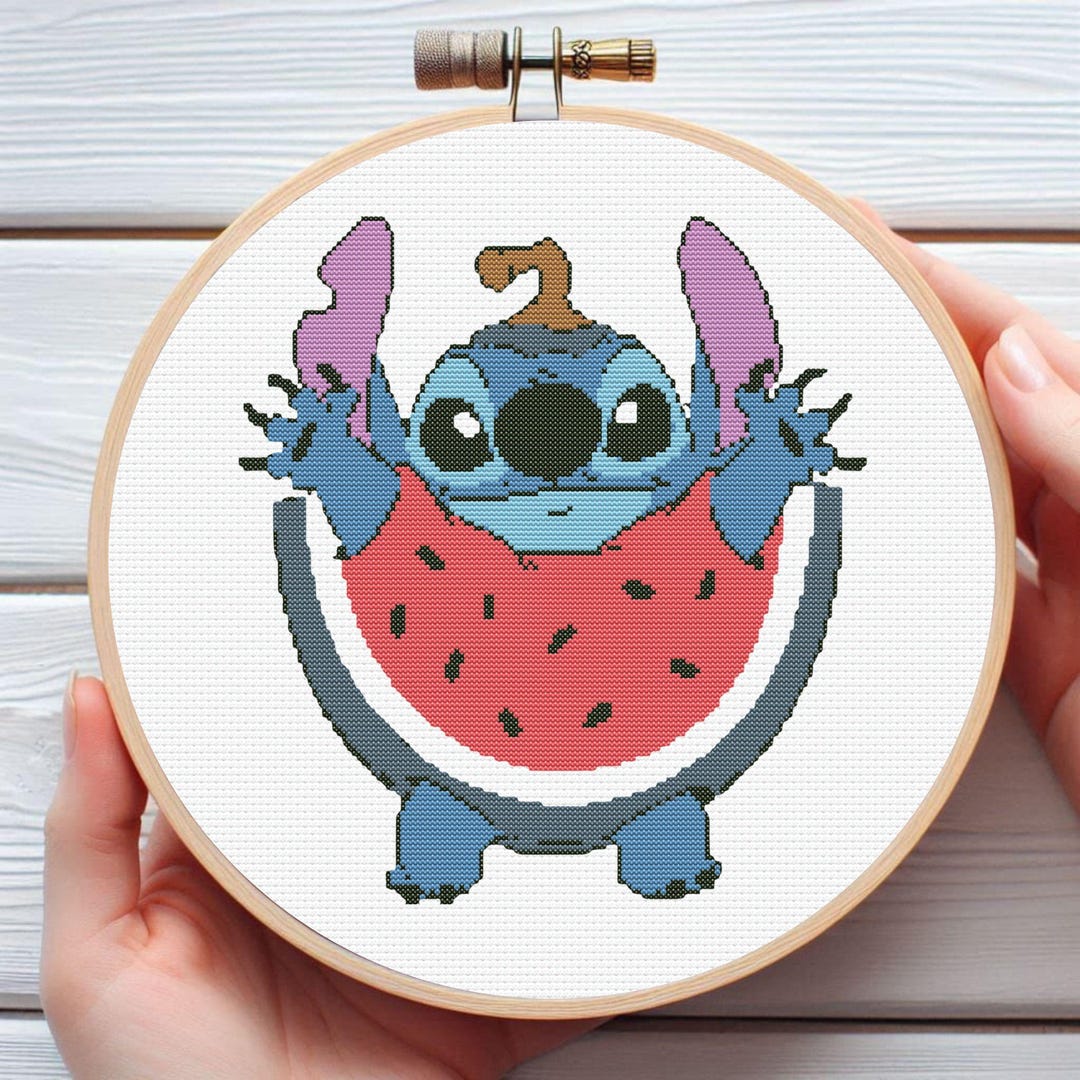 Watermelon Stitch Cross Stitch Pattern - 8 Color Summer Disney Art ...