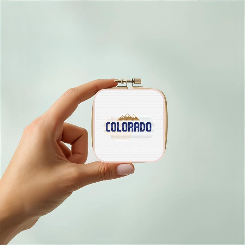 Tiny Colorado Cross Stitch Pattern | Minimalist Mountain Landscape 5 ...