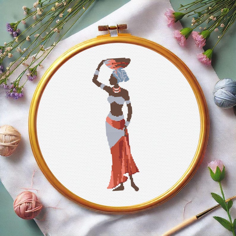 African Woman Cross Stitch Pattern the Spirit of Africa - Downloadable ...