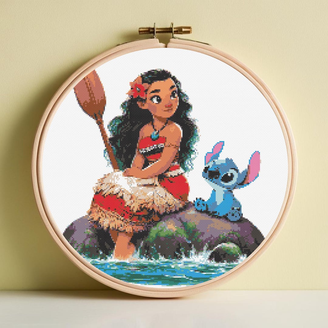 Moana and Stitch Cross Stitch Pattern | Downloadable Digital PDF Design ...