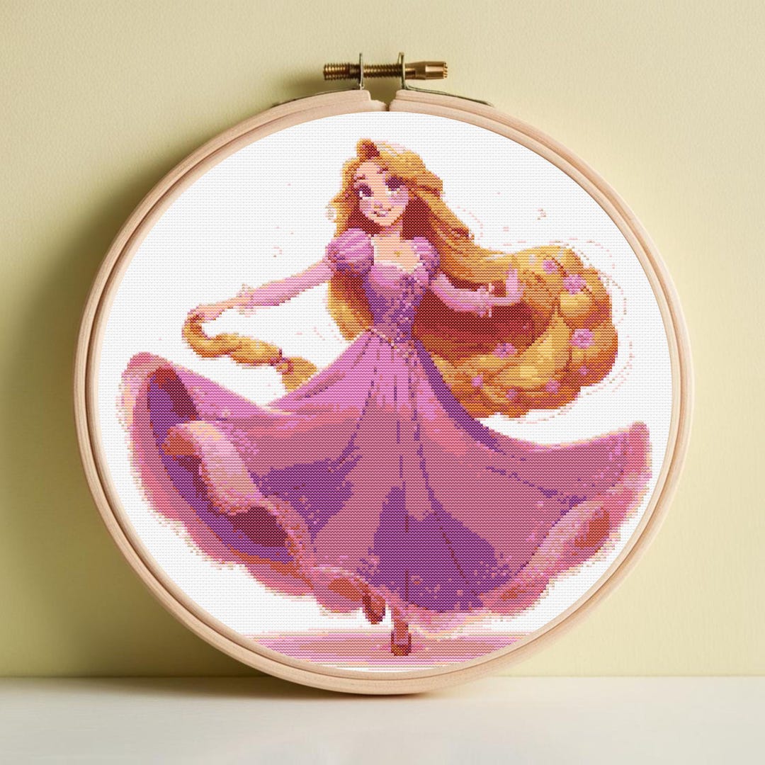 Dancing Princess Rapunzel Cross Stitch Pattern. Downloadable Digital ...
