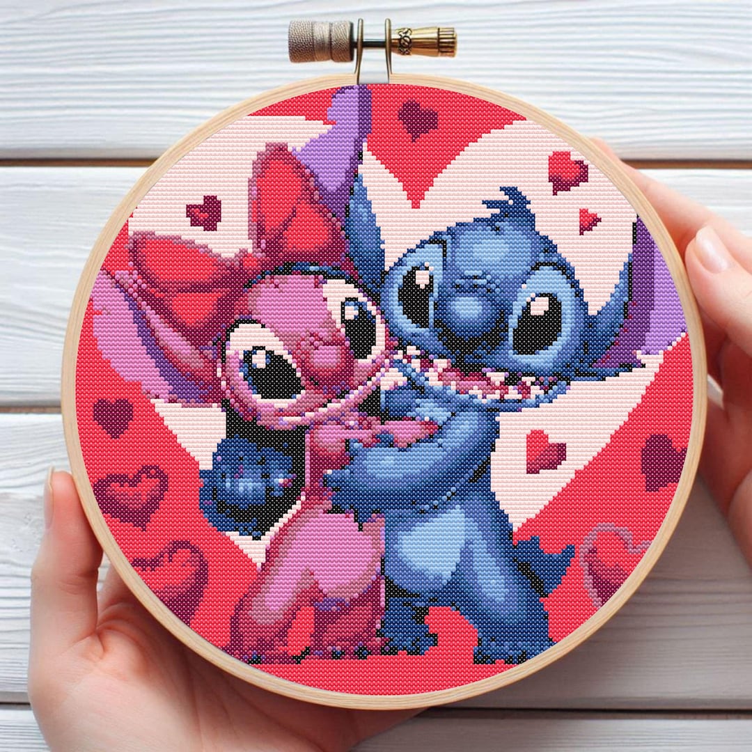 Stitch and Angel Heart Cross Stitch Pattern - 140x140 Stitches ...