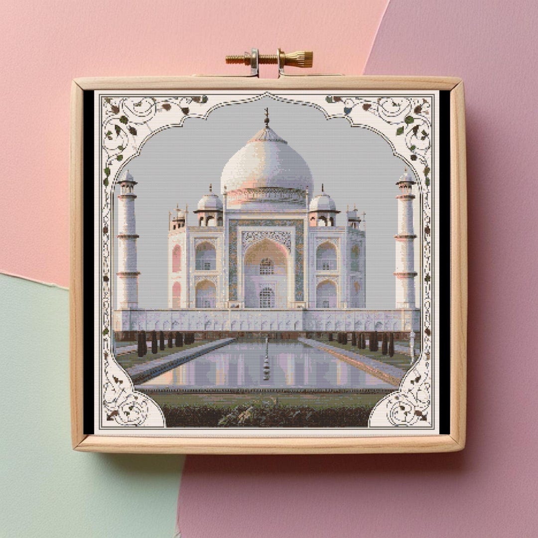 Taj Mahal Cross Stitch Pattern: India Travel Embroidery (PDF Design) - Etsy