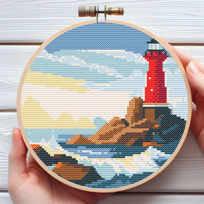 Lighthouse Cross Stitch Pattern - Downloadable Digital Printed PDF ...