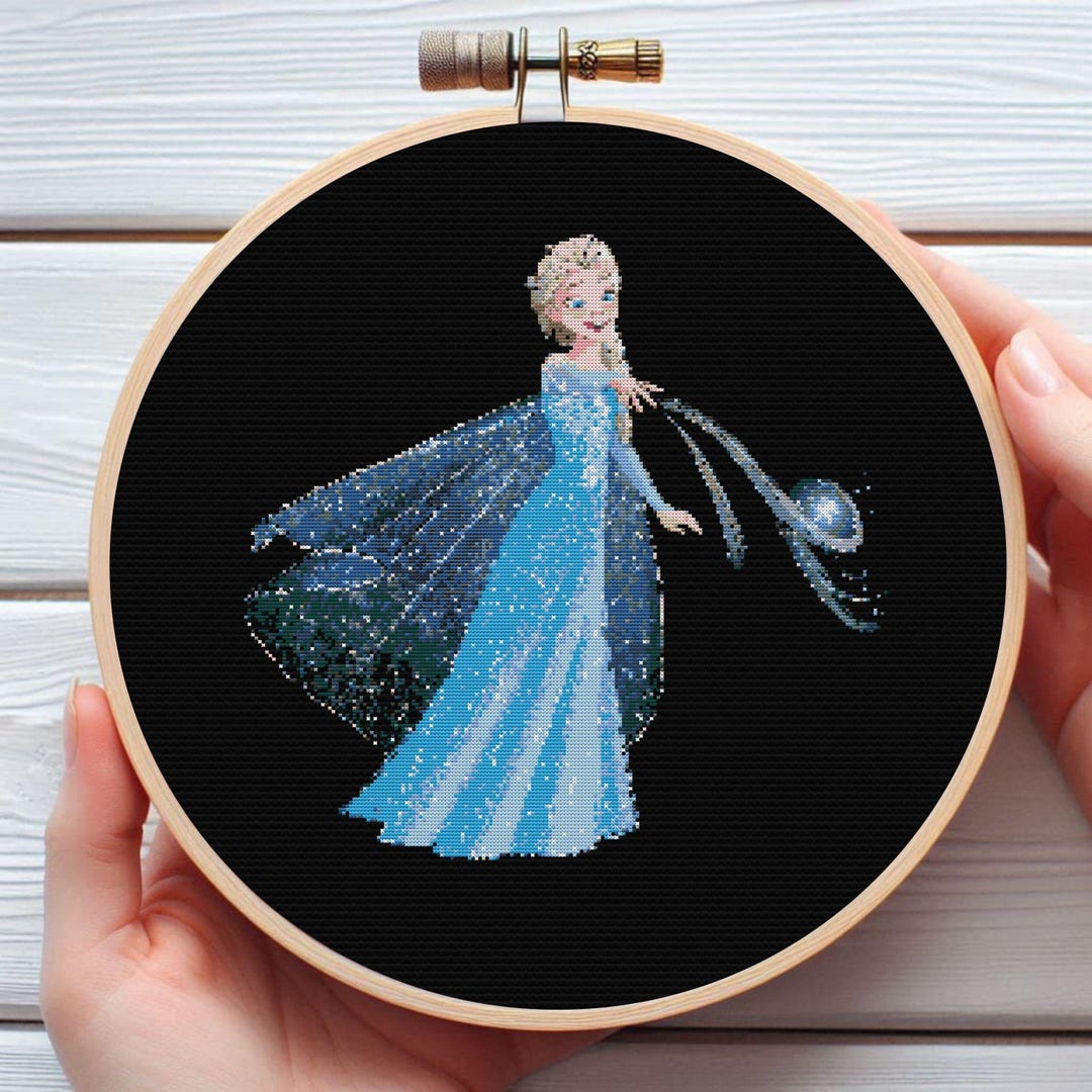 Elsa (frozen) Cross Stitch Pattern - 19 Color Magical Queen Portrait ...