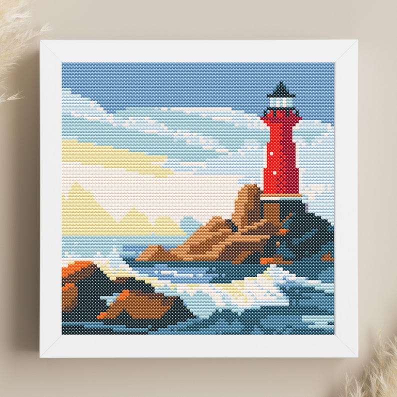 Lighthouse Cross Stitch Pattern - Downloadable Digital Printed PDF ...
