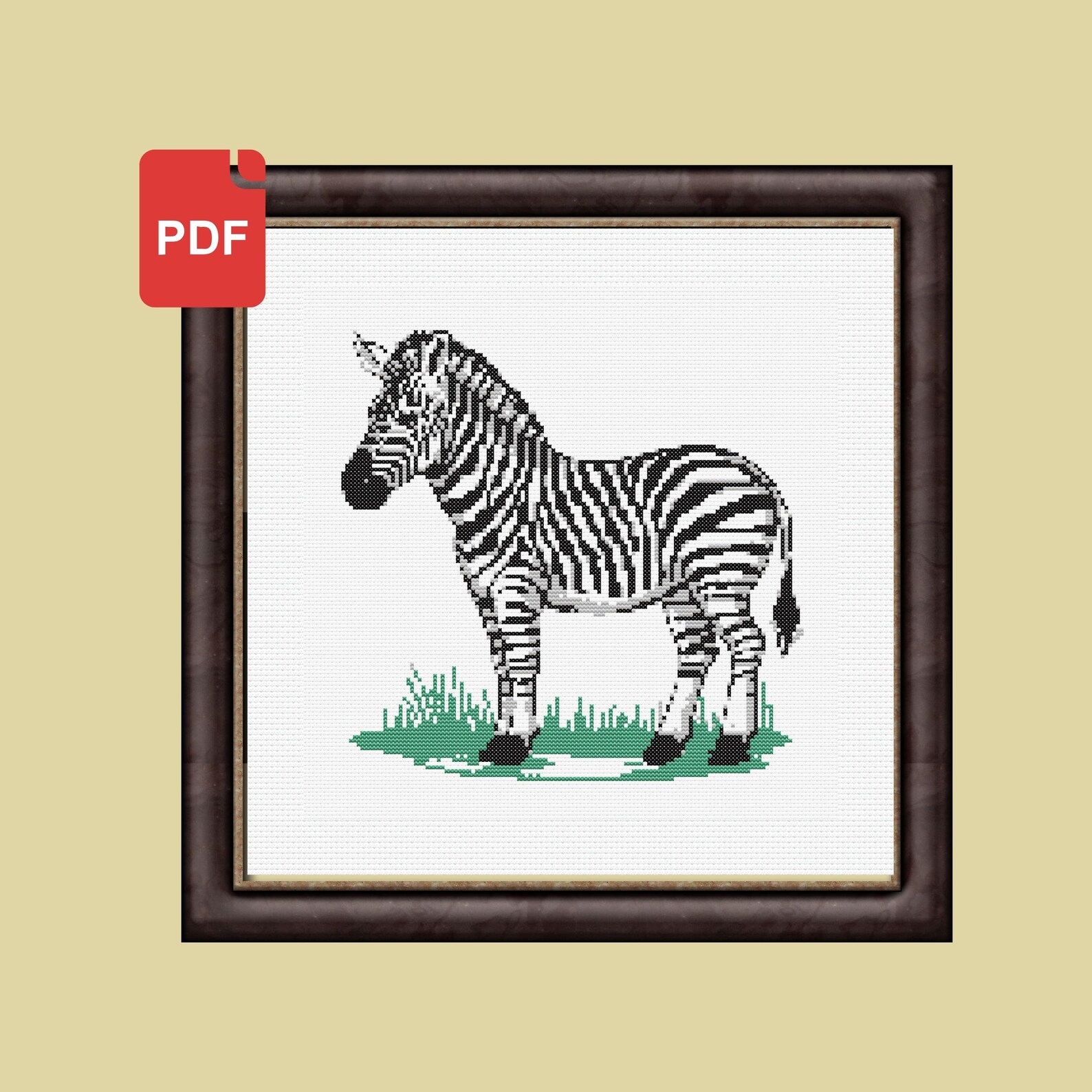Zebra Cross Stitch Pattern - Downloadable Digital Printed PDF Design - Etsy