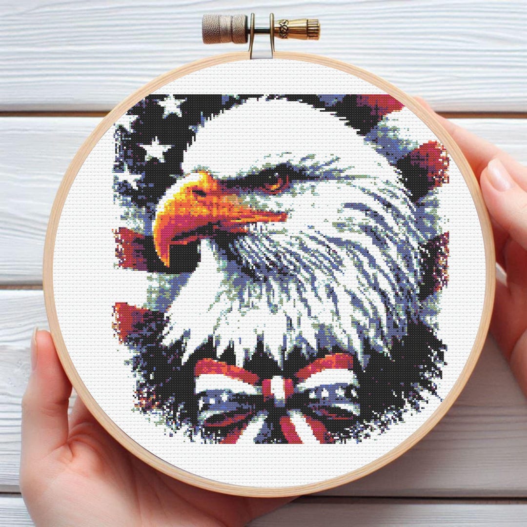 Majestic American Bald Eagle Cross Stitch Pattern - PDF Instant ...