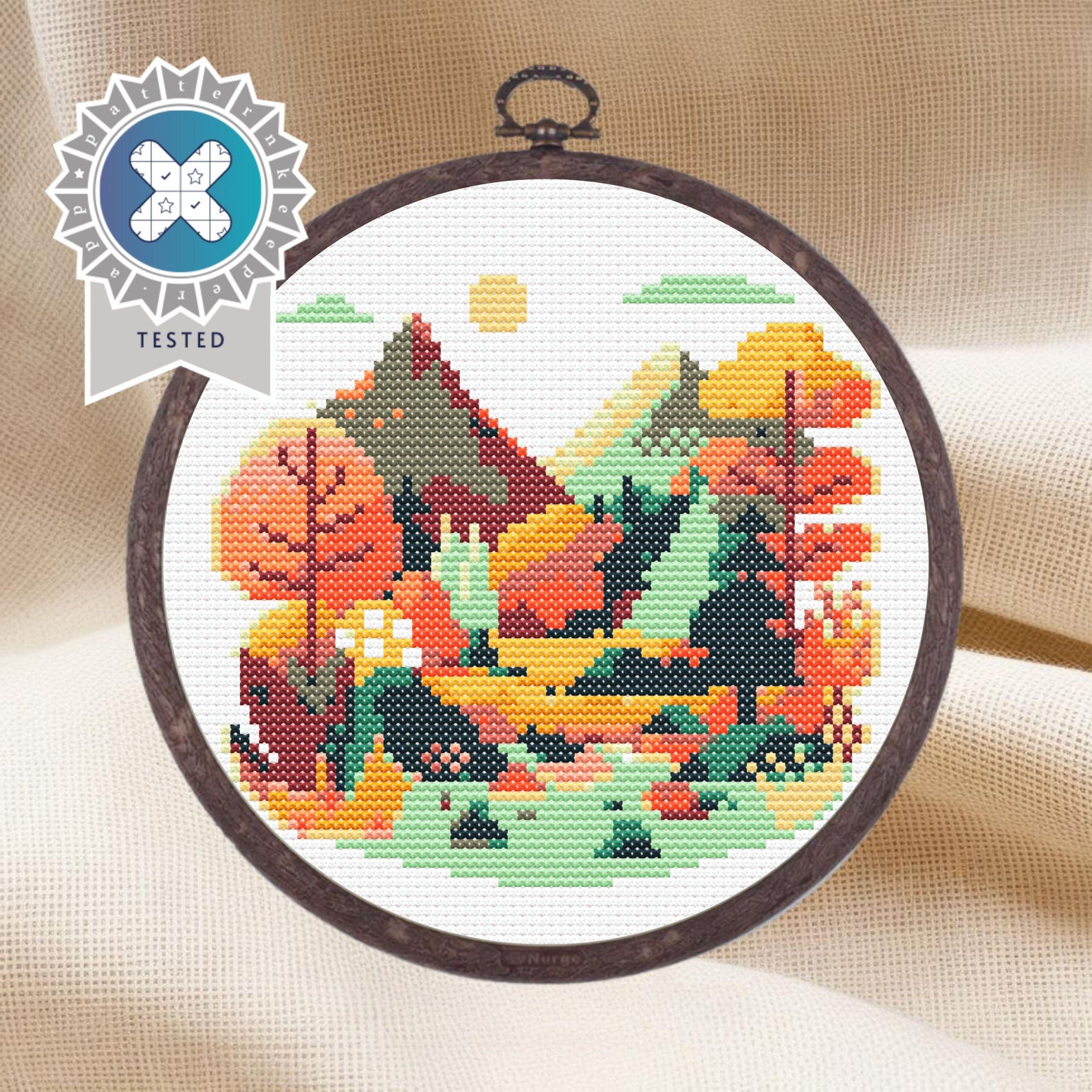 Autumn on Forest Cross Stitch Pattern - Downloadable Digital Printed ...