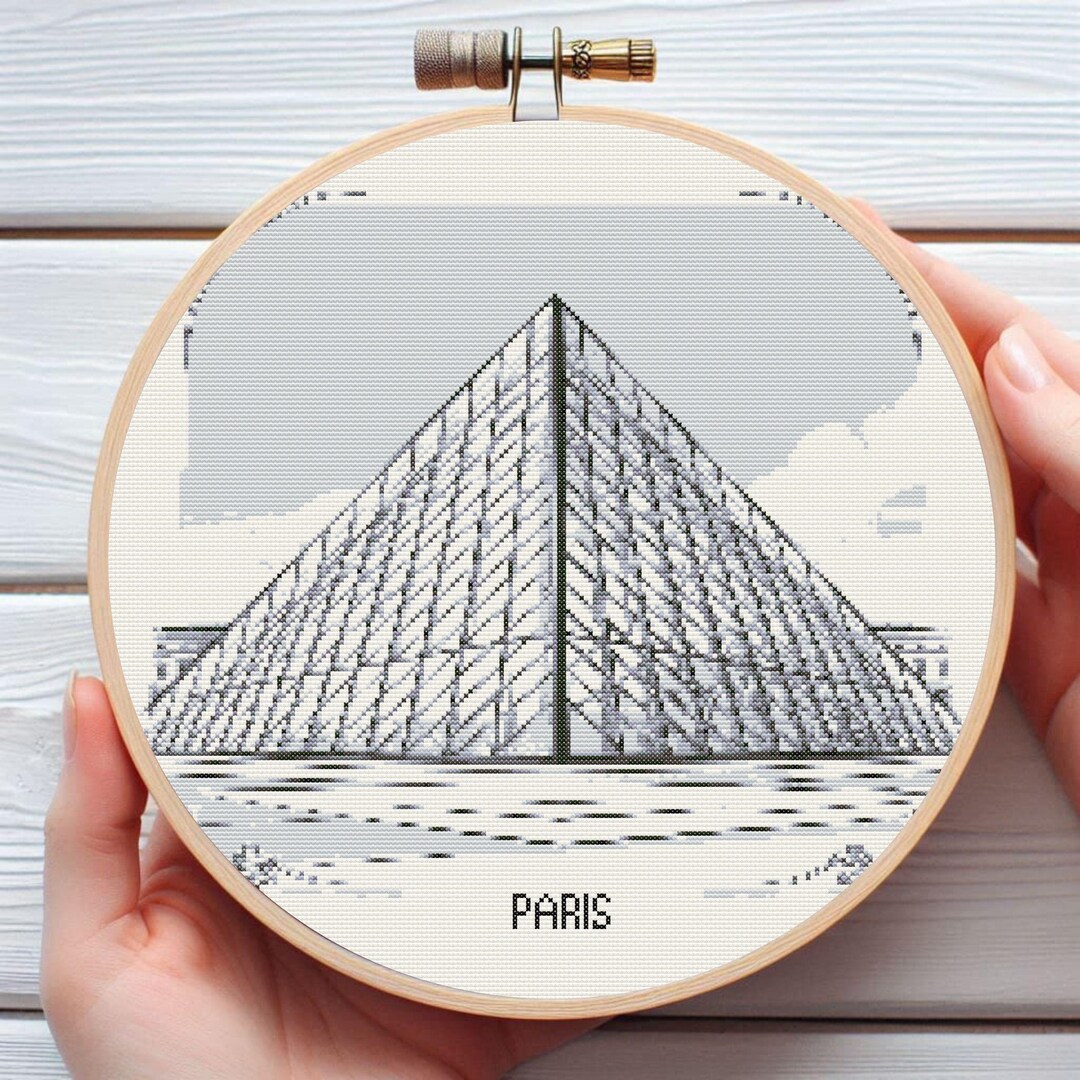 Paris Louvre Pyramid Cross Stitch Pattern - Downloadable Digital ...