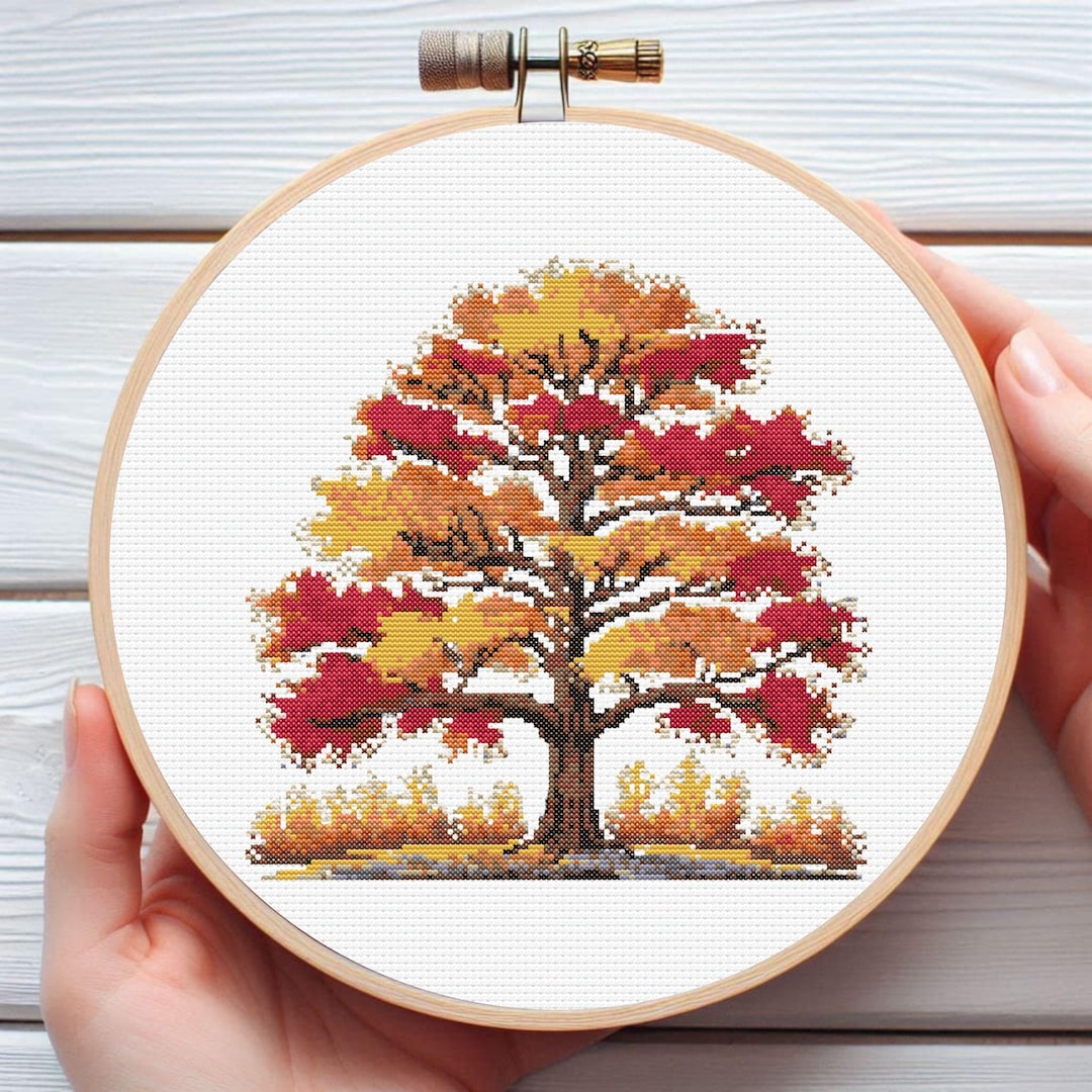 Autumn Tree Cross Stitch Pattern - Downloadable Digital Printed PDF ...