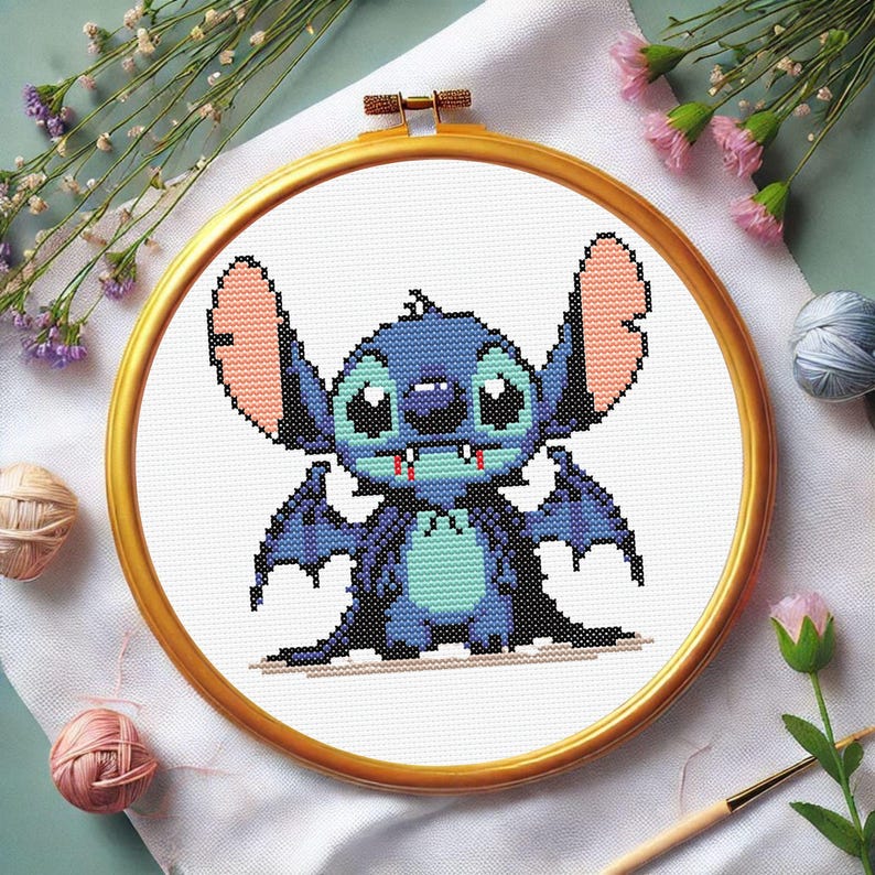 Vampire Stitch Cross Stitch Pattern | 70x70 Stitches | 8 Colors ...