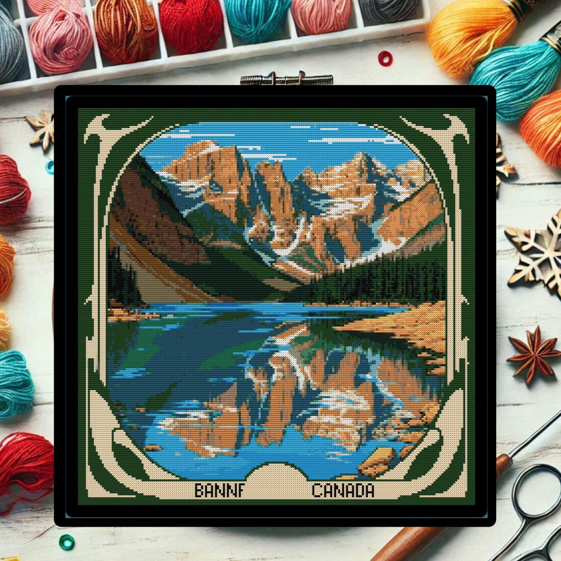 Banff National Park Cross Stitch Pattern: Travel Embroidery (PDF) - Etsy