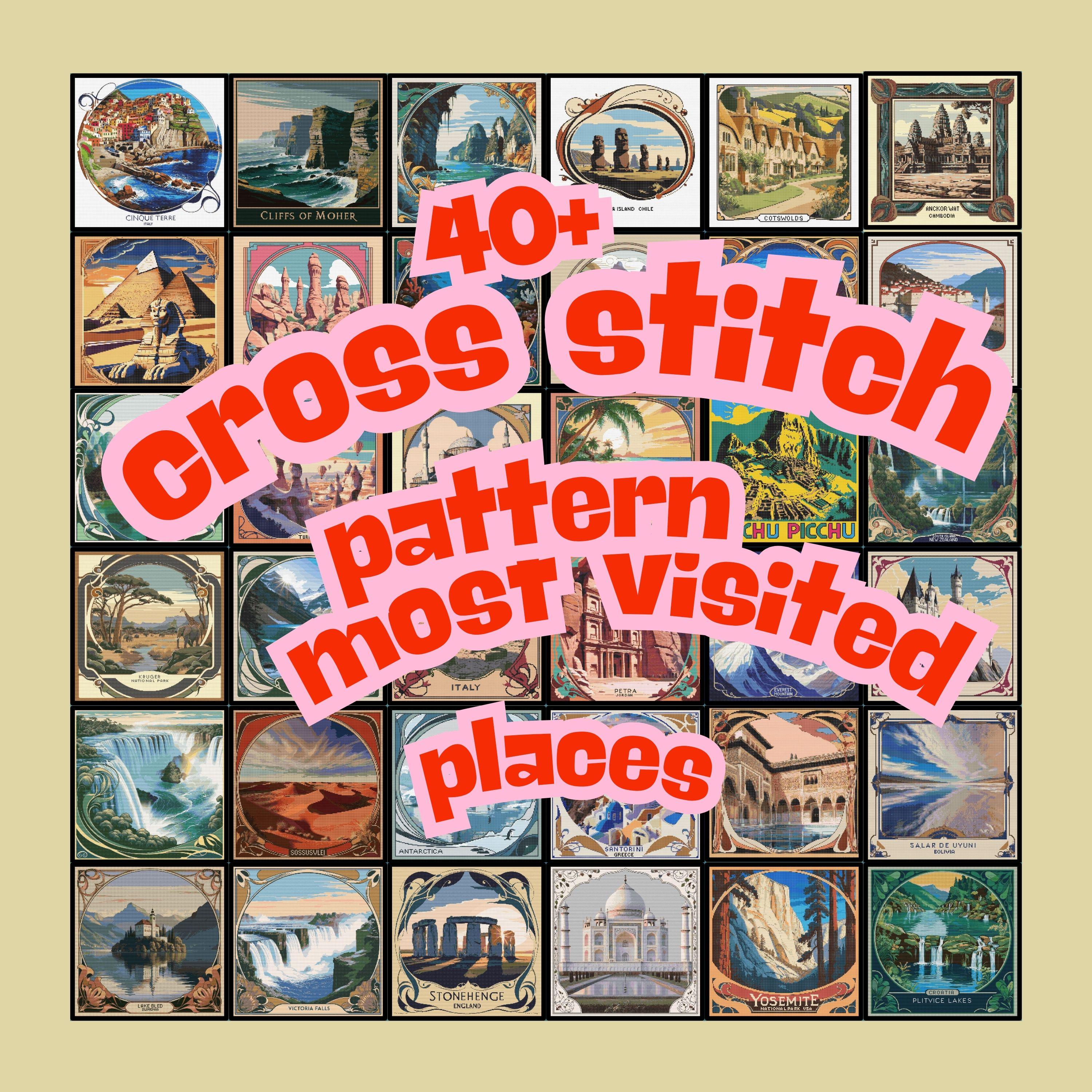 40+ Most Visited Places Cross Stitch Pattern Bundle - Downloadable ...