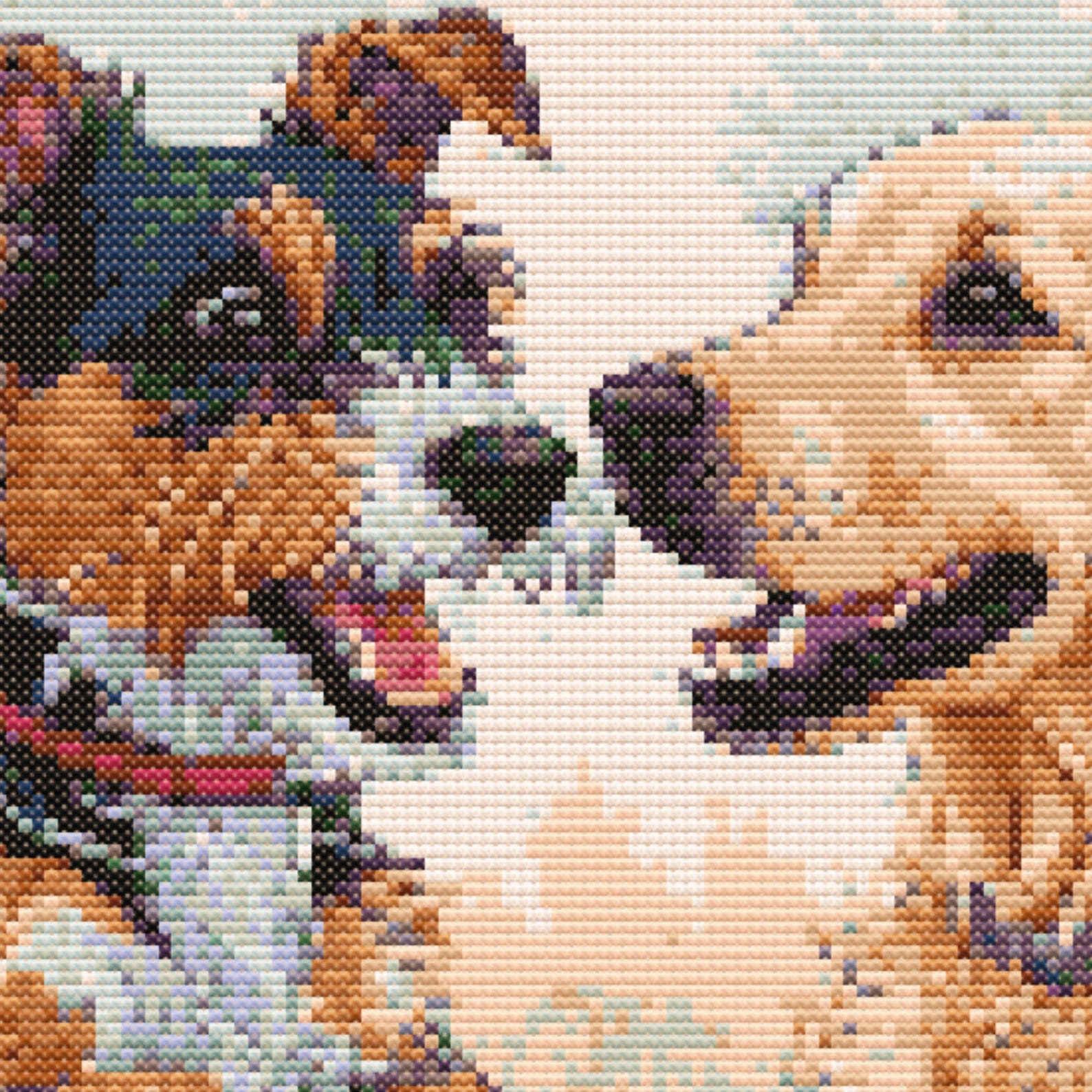 Playing Dogs Cross Stitch Pattern. Downloadable and Printed Digital PDF ...