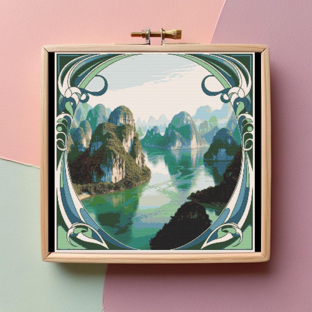 Guilin Landscape China Cross Stitch Pattern - Downloadable Digital ...