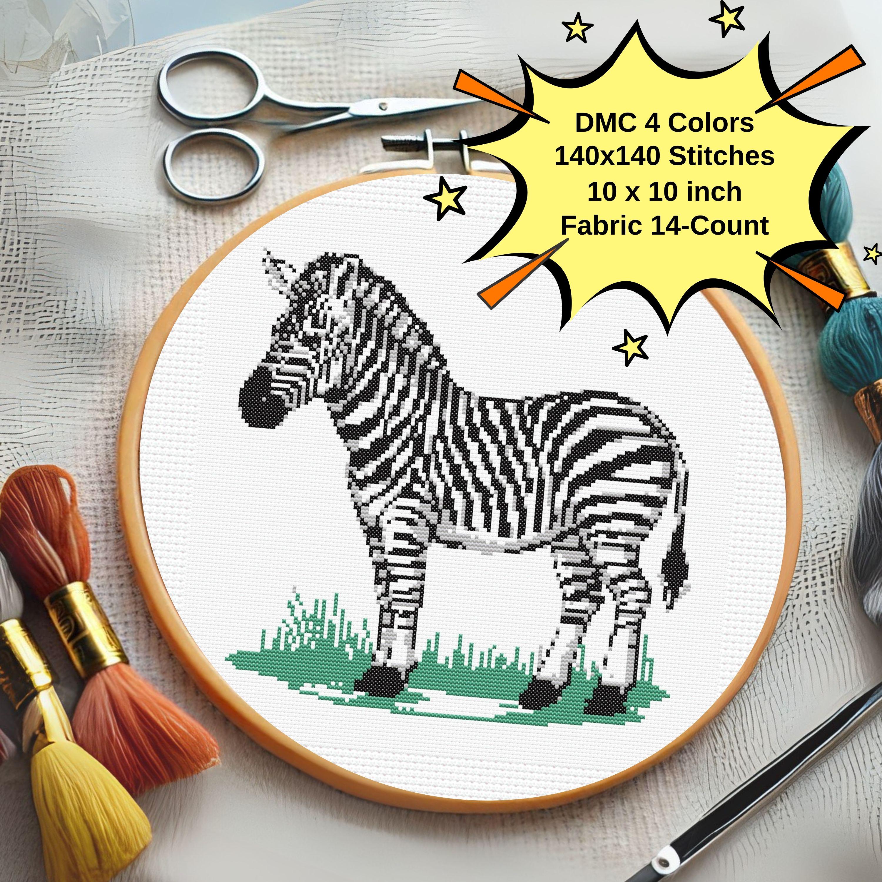 Zebra Cross Stitch Pattern - Downloadable Digital Printed PDF Design - Etsy