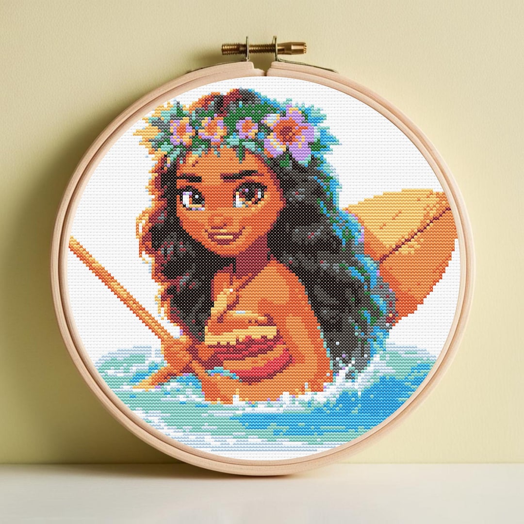 Moana Cross Stitch Pattern | Downloadable Digital PDF Design | 132x123 ...