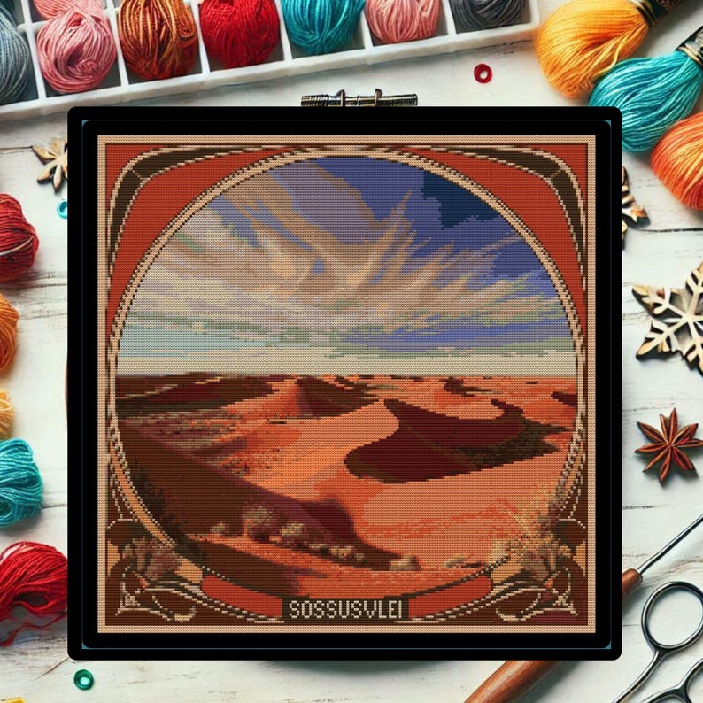 Sossusvlei Namibia Cross Stitch Pattern: Travel Embroidery (PDF) - Etsy