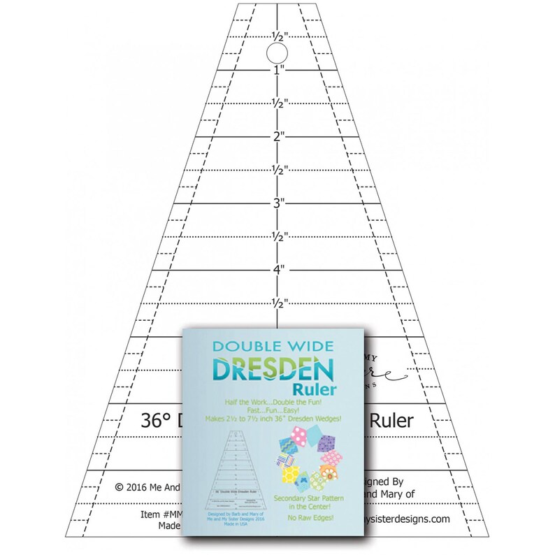 Double Wide Dresden Template Ruler By Me My Sister Designs Etsy