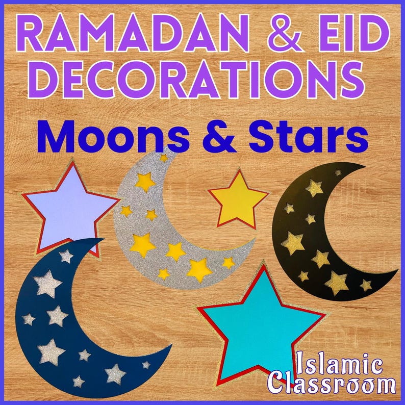 Ramadan and Eid Decorations - Crescent Moons and Stars - Handcrafted ...