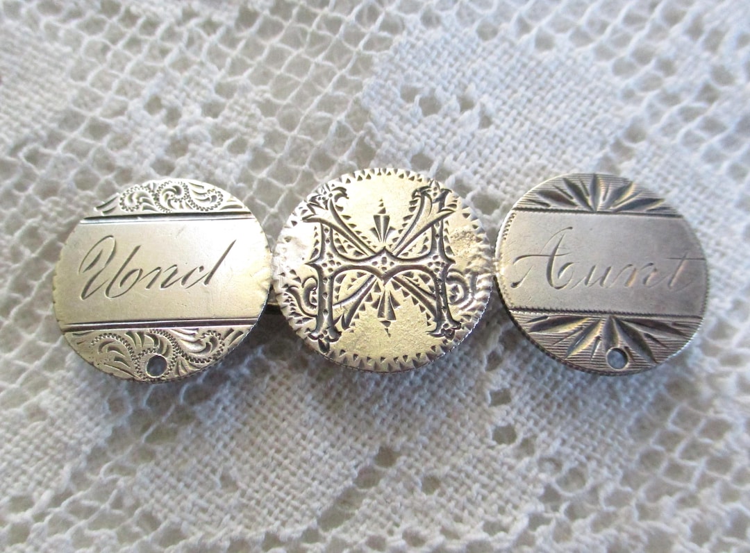 Vintage Love Token 3 Coin Monogrammed Brooch - Etsy