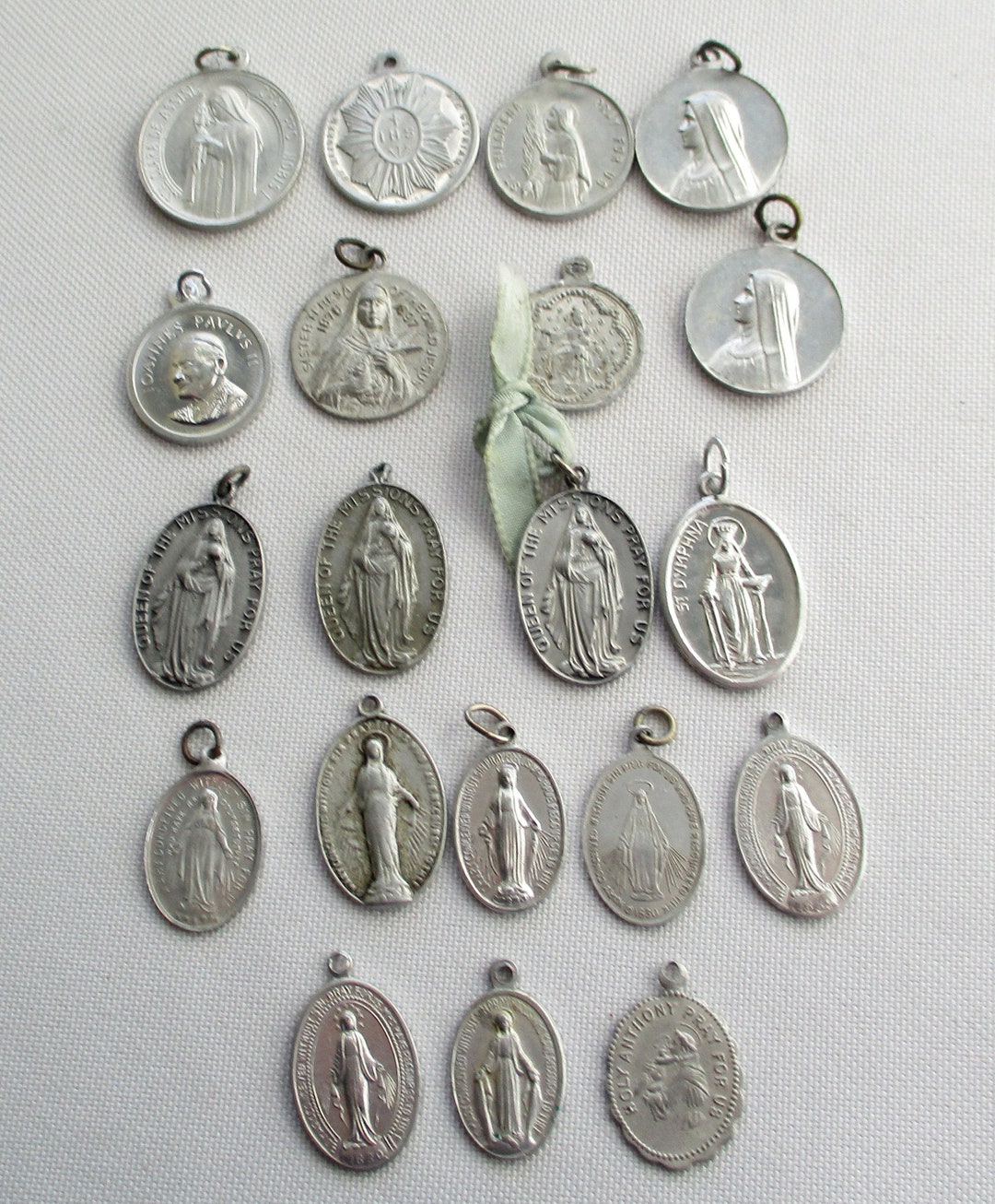 Vintage Aluminum Religious Medals 20 Pieces - Etsy