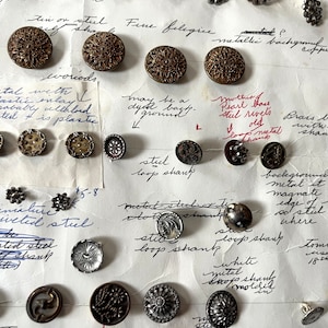 Vintage Button Display Card 31 Assorted Cut Steel, Brass, and Metal Buttons - Etsy