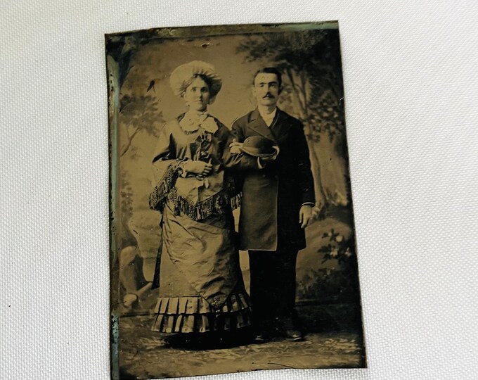 Vintage Tintype Photo Husband and Wife Formal Pose in Finery - Etsy