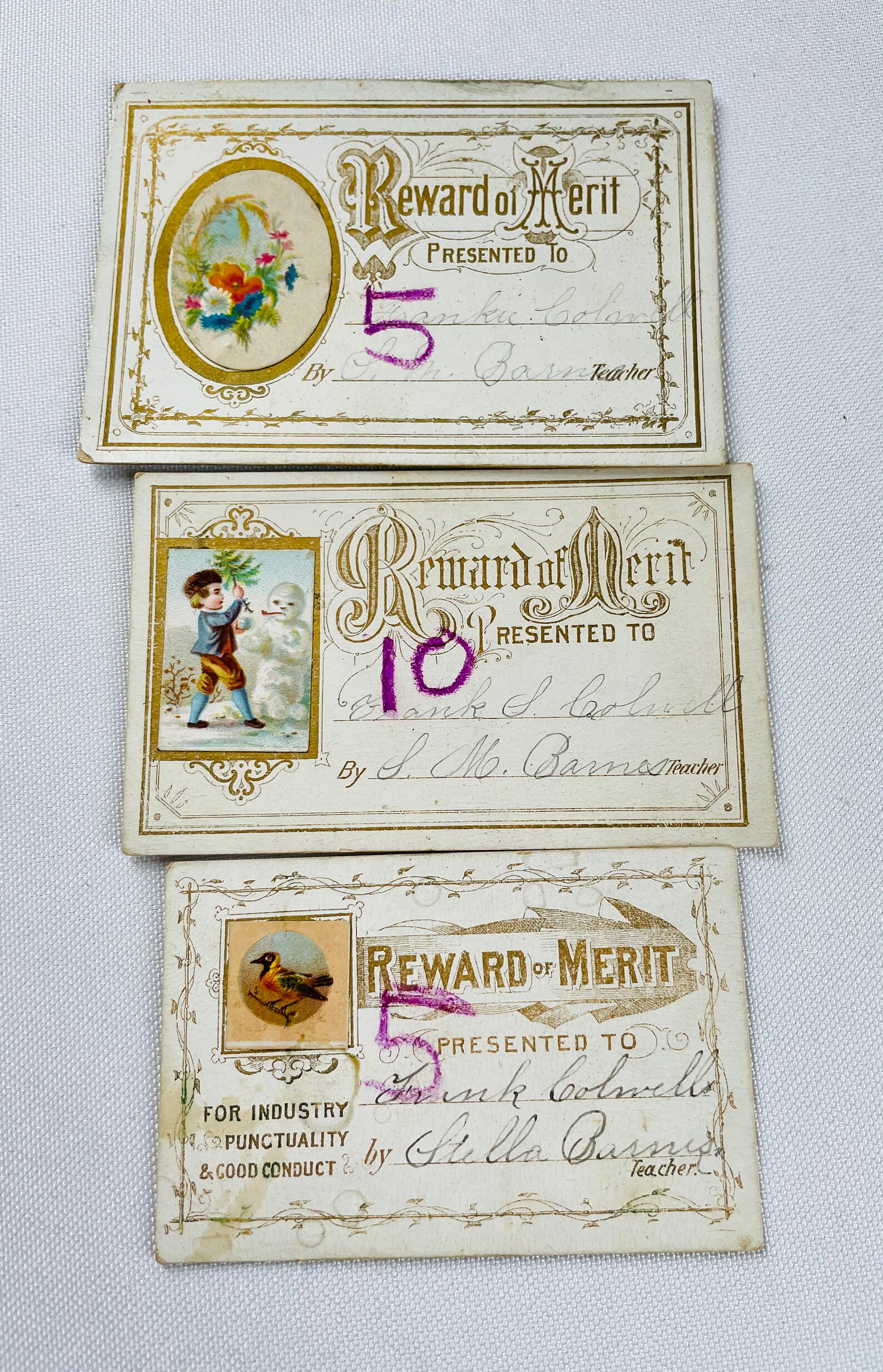 Vintage Reward of Merit Cards 15 Pieces as Found - Etsy