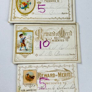 Vintage Reward of Merit Cards 15 Pieces as Found - Etsy